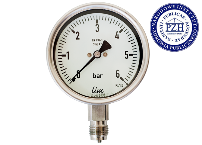 Manometry nierdzewne z rurką Bourdona RChg